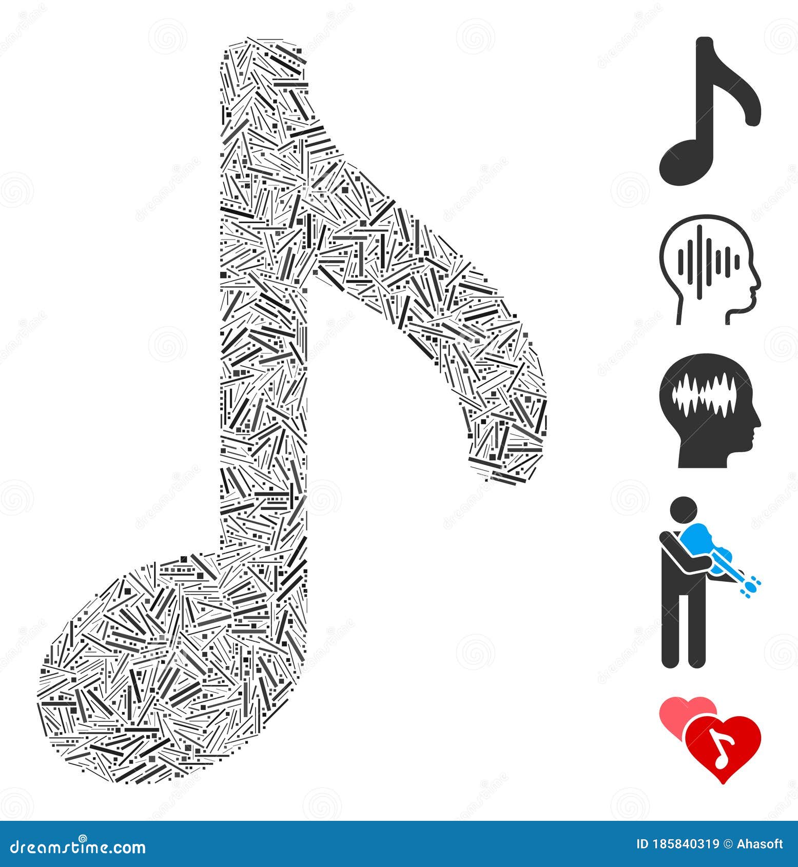 Line Mosaic Music Note Icon Stock Illustration - Illustration of ...