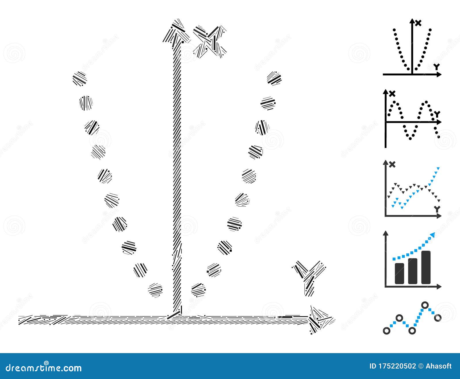 Line Mosaic Parabole Plot Icon Stock Illustration - Illustration of ...