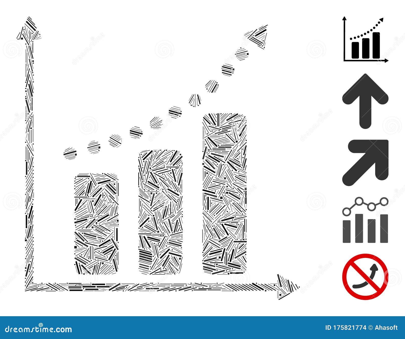 Line Mosaic Positive Trend Icon Stock Illustration - Illustration of ...