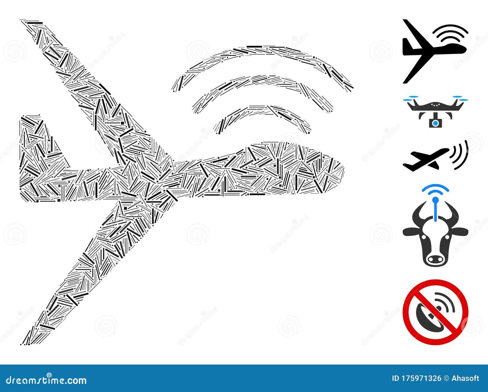 Line Mosaic Radio Control Uav Icon Stock Illustration - Illustration of ...
