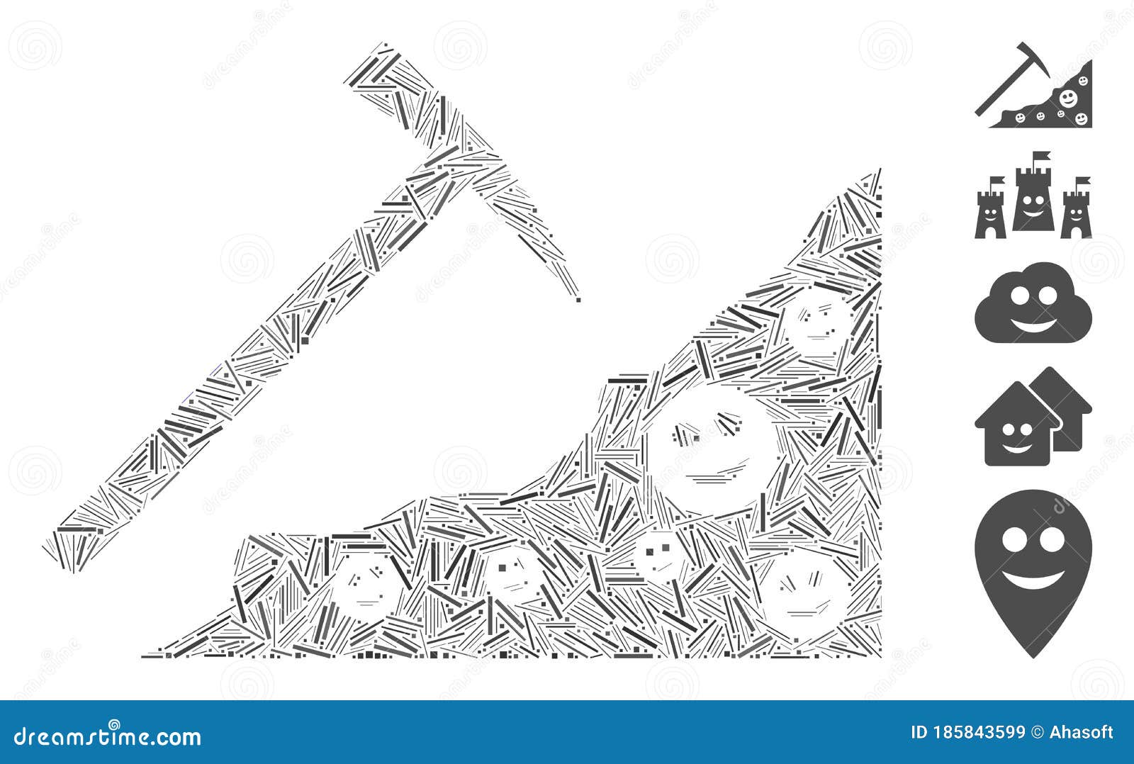 Line Mosaic Smile Mining Icon Stock Illustration - Illustration of ...