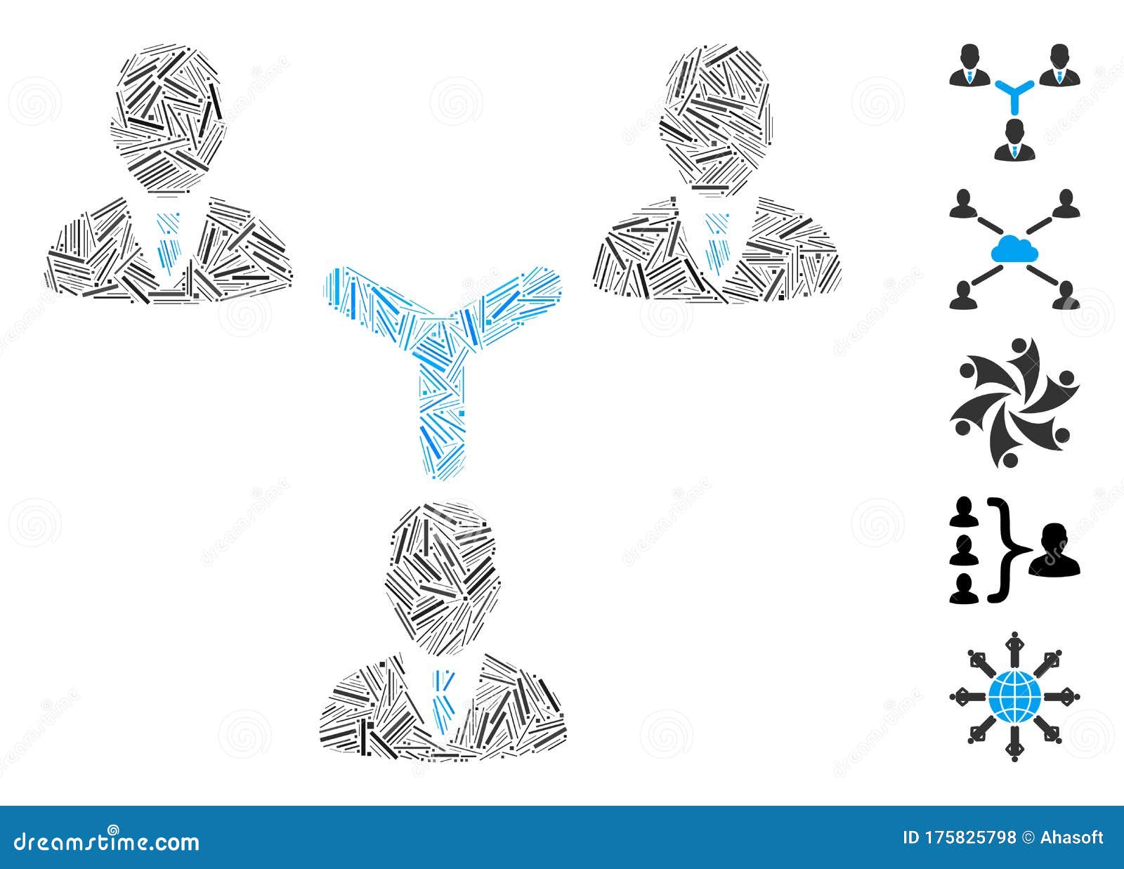 Line Mosaic Teamwork Icon stock illustration. Illustration of ...