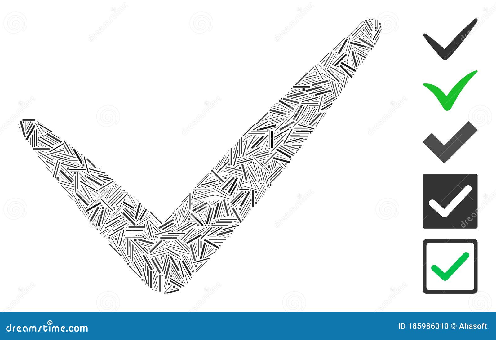 Line Mosaic Valid Icon stock illustration. Illustration of choice ...