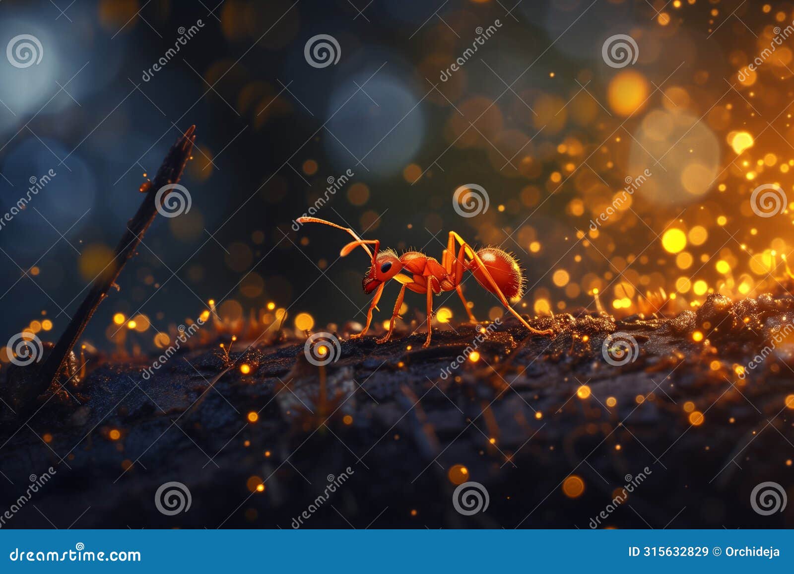 A Line of Multiple Ants Moving in a Group on the Ground Stock Image ...
