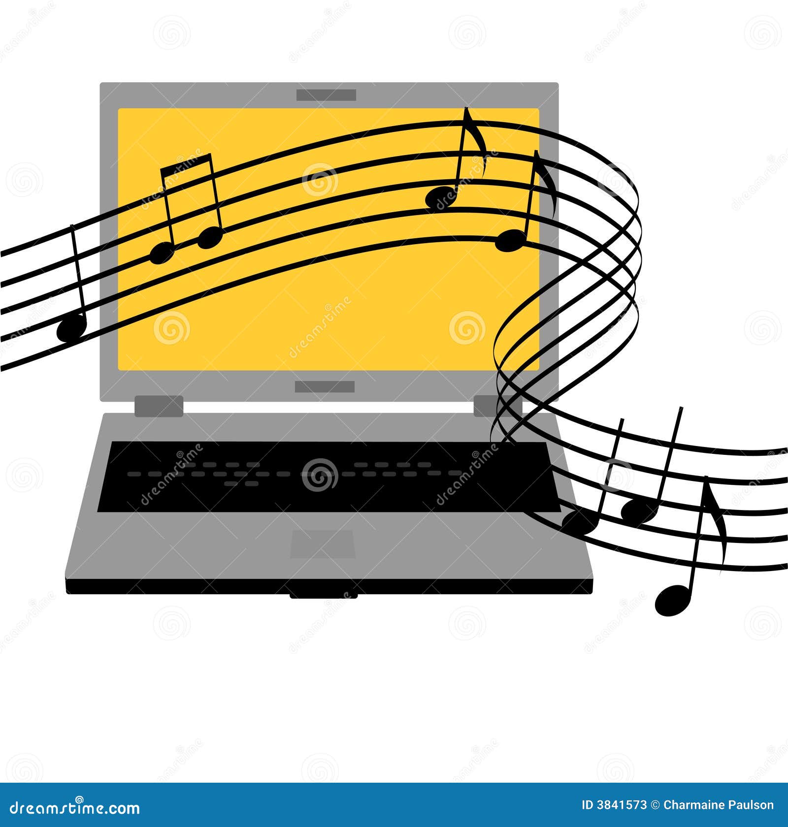 On-line Music stock vector. Illustration of computer, music - 3841573