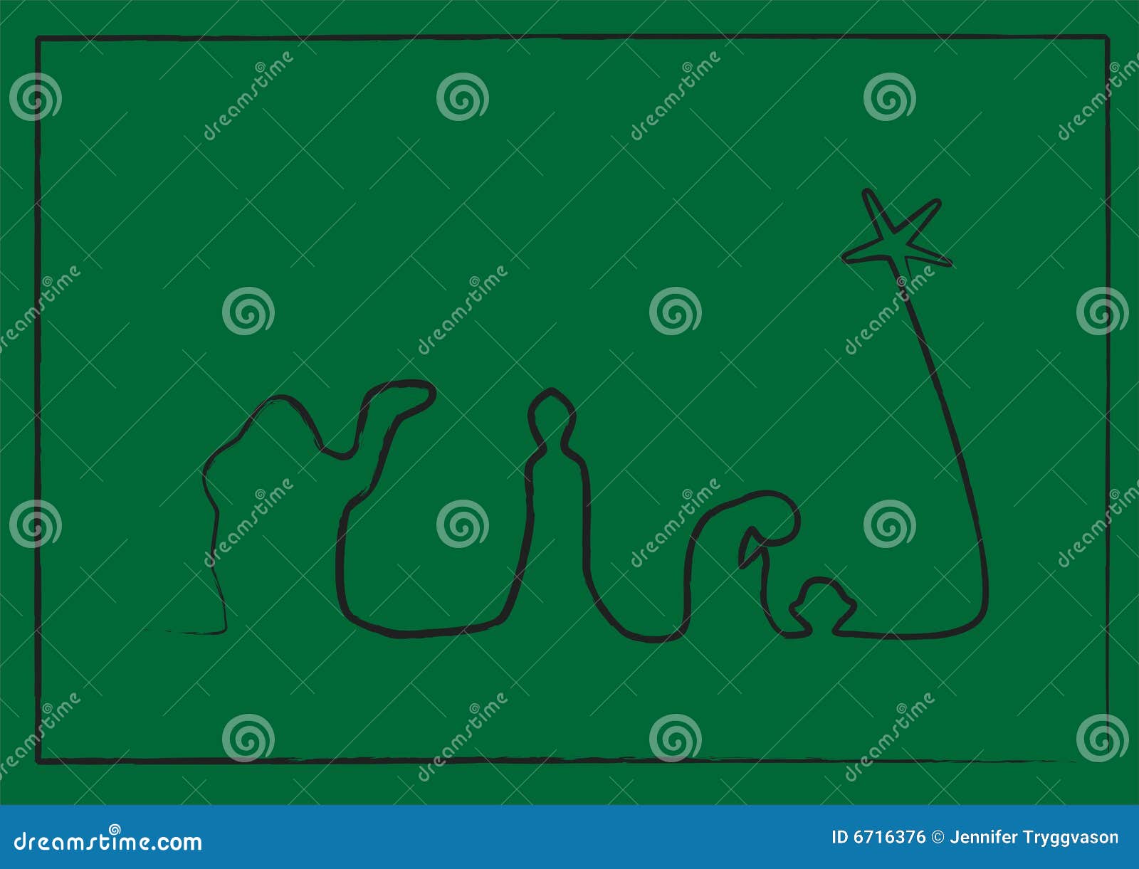 Line Nativity on Green stock vector. Illustration of green - 6716376