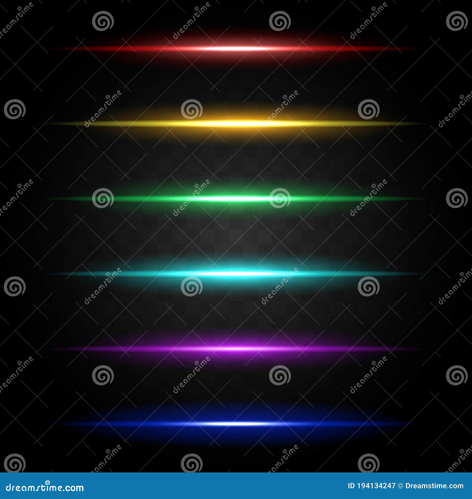Glowing Lines of Light. Vector Set Stock Vector - Illustration of ...