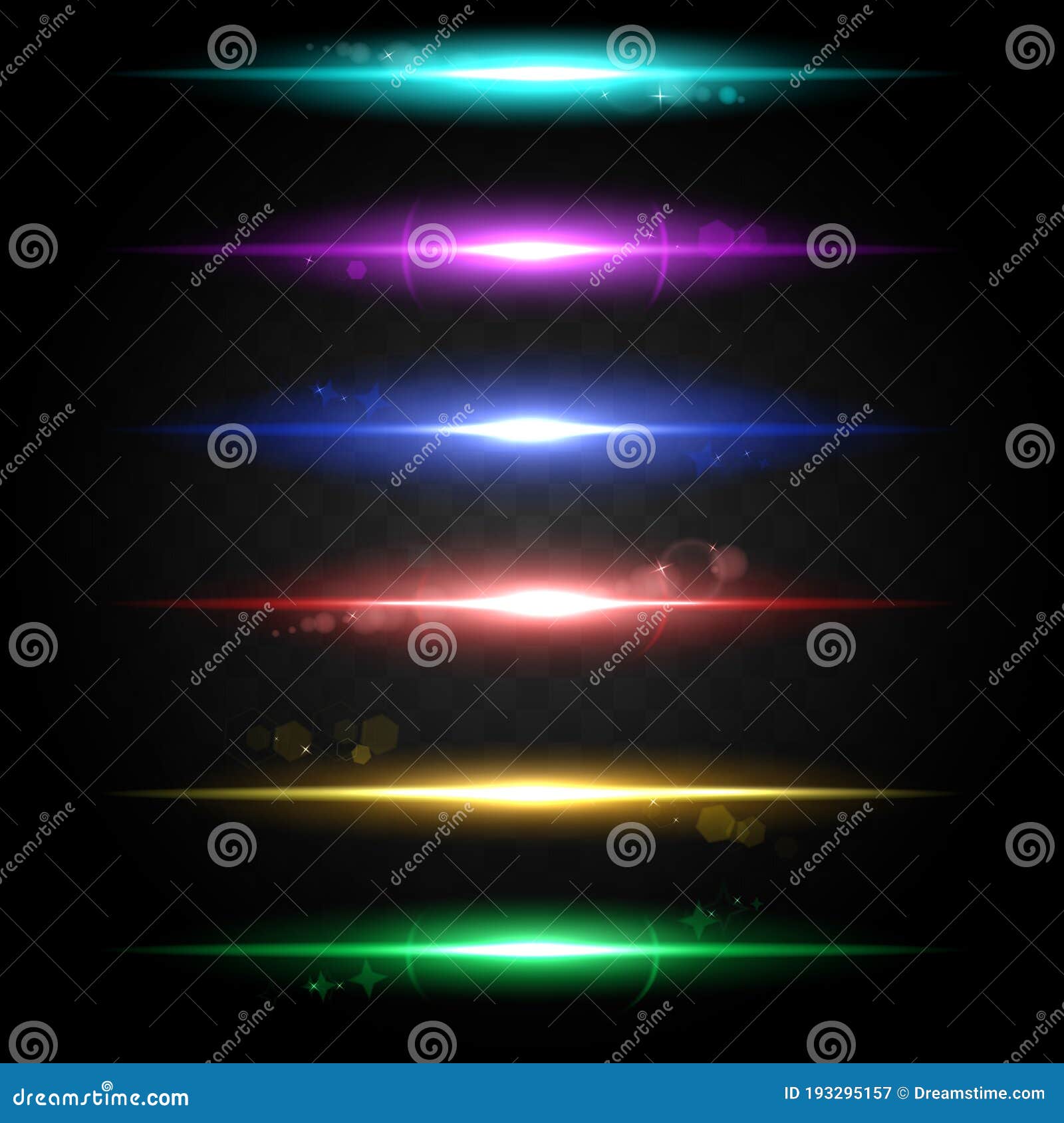Neon Light Linear Effect. Glowing All Colours Stock Vector ...