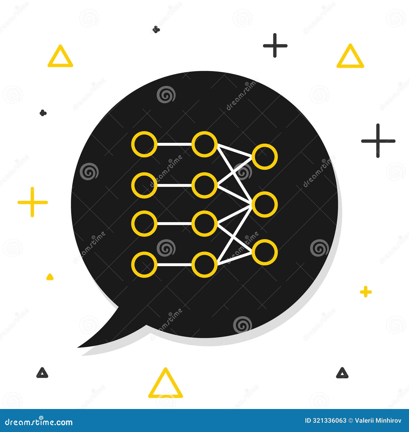 Line Neural Network Icon Isolated on White Background. Artificial ...