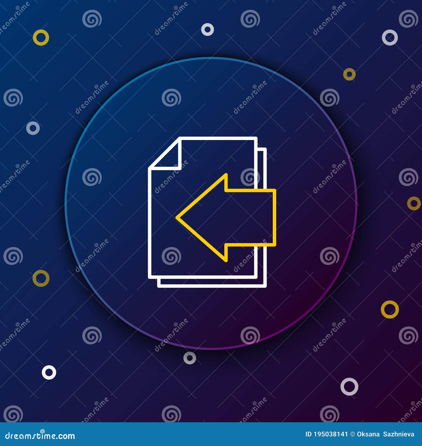 Line Next Page Arrow Icon Isolated on Blue Background. Document File ...