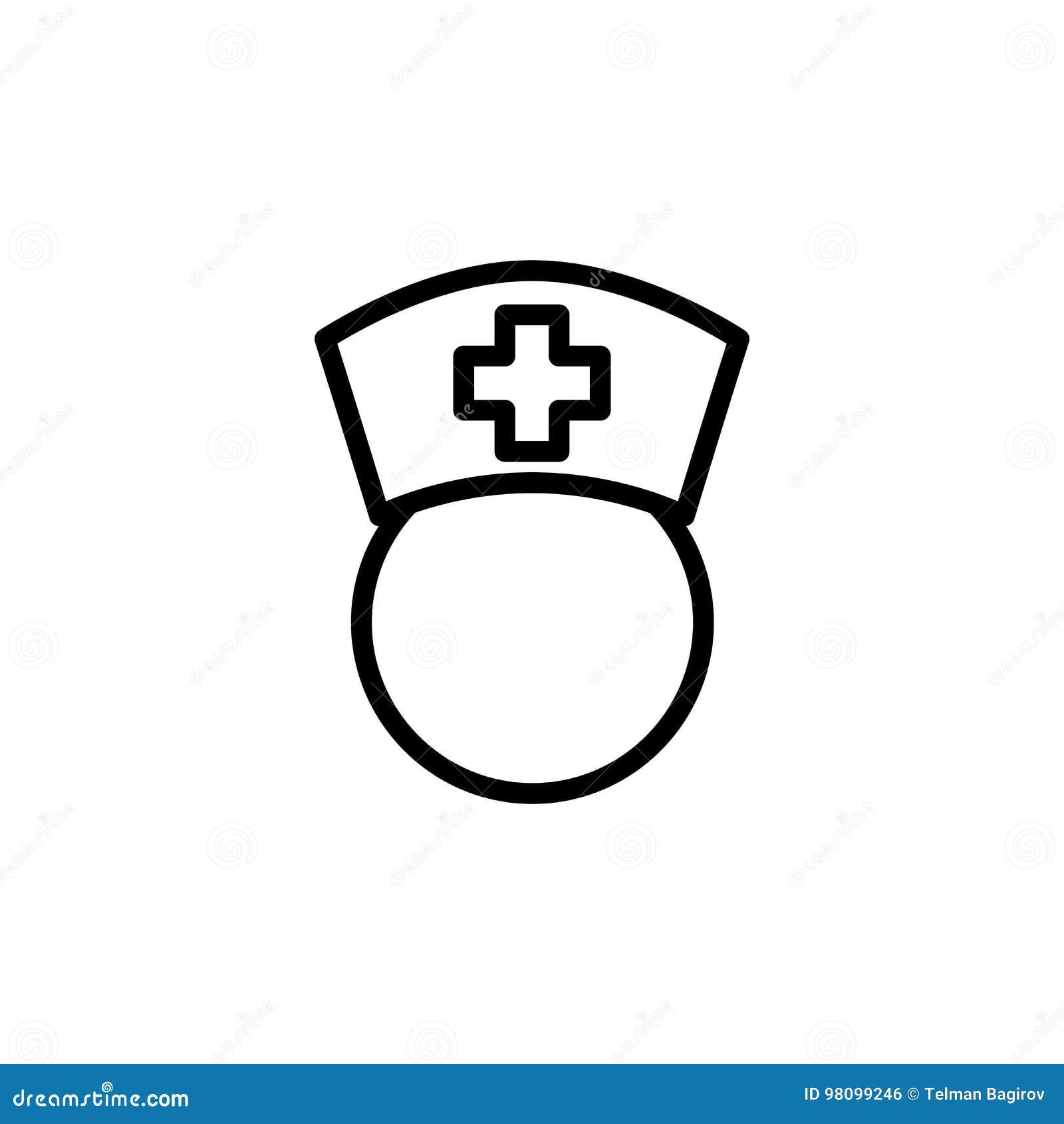 Line Nurse Icon on White Background Stock Photo - Image of health ...