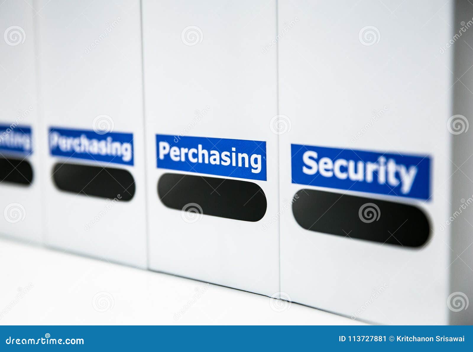 Line of office folders. stock image. Image of office - 113727881