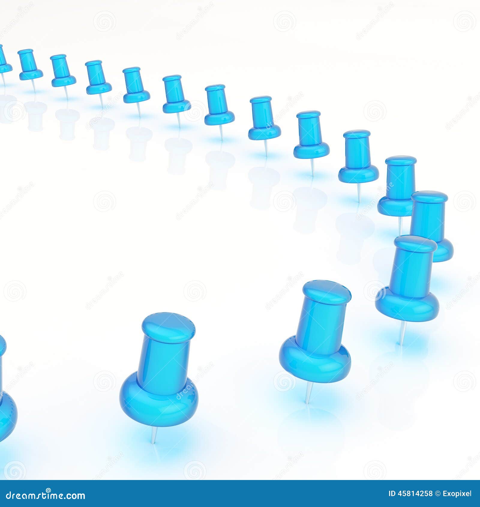 Line of Office Pins Composition Stock Illustration - Illustration of ...