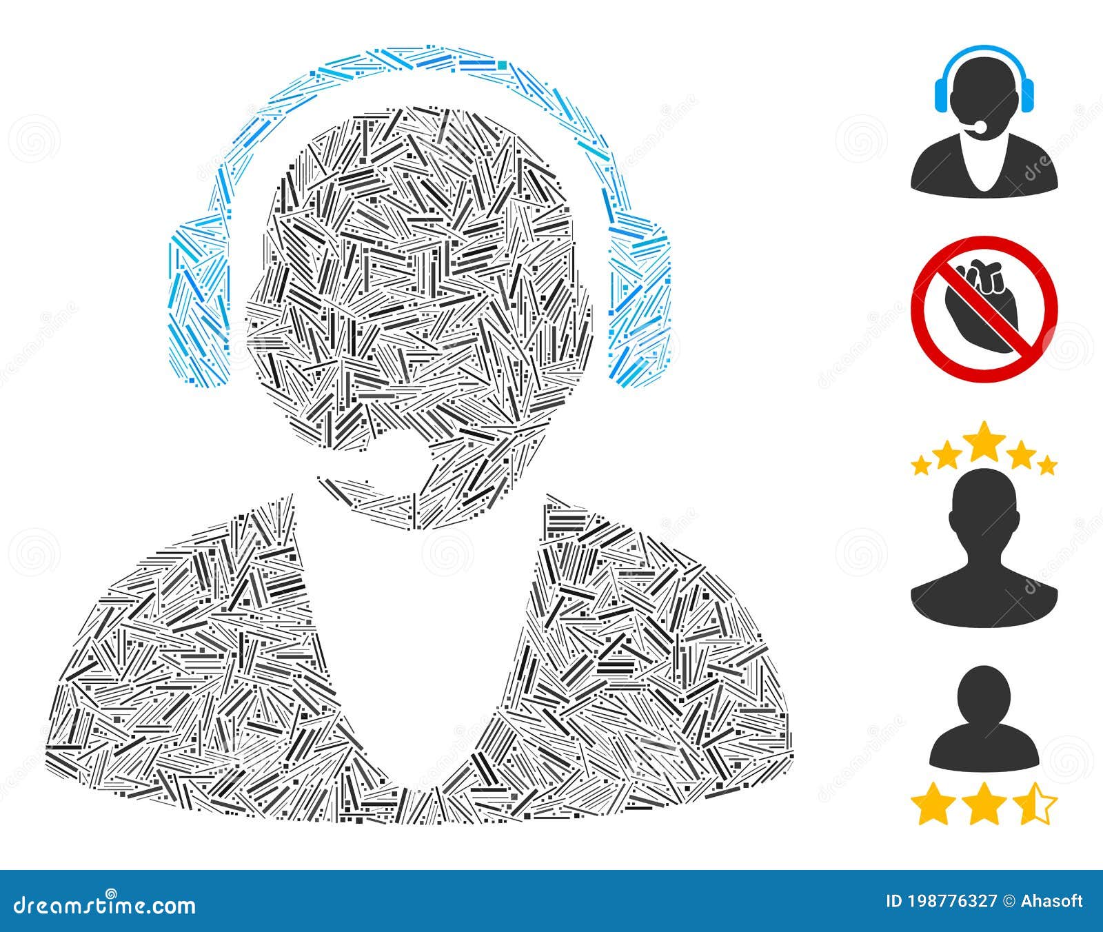 Line Operator Icon Vector Mosaic Stock Vector - Illustration of ...