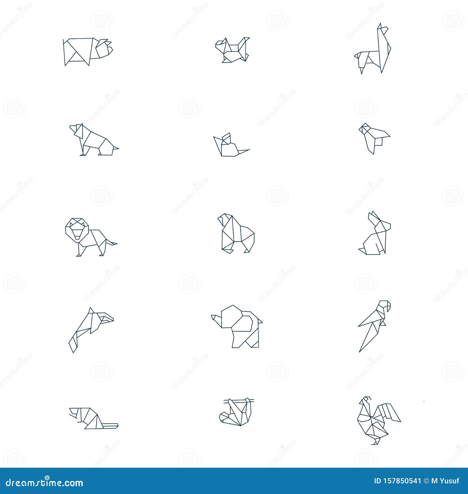 Line Origami Animals. Abstract Polygon Animals Stock Vector ... Line Origami Animals. Abstract Polygon Animals Stock Vector ...
