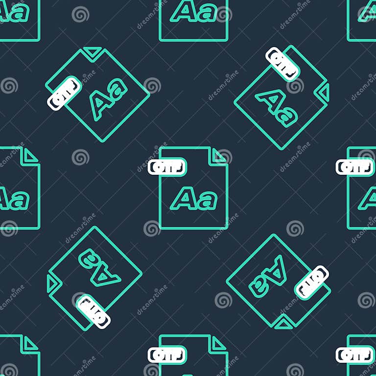 Line OTF File Document. Download Otf Button Icon Isolated Seamless ...