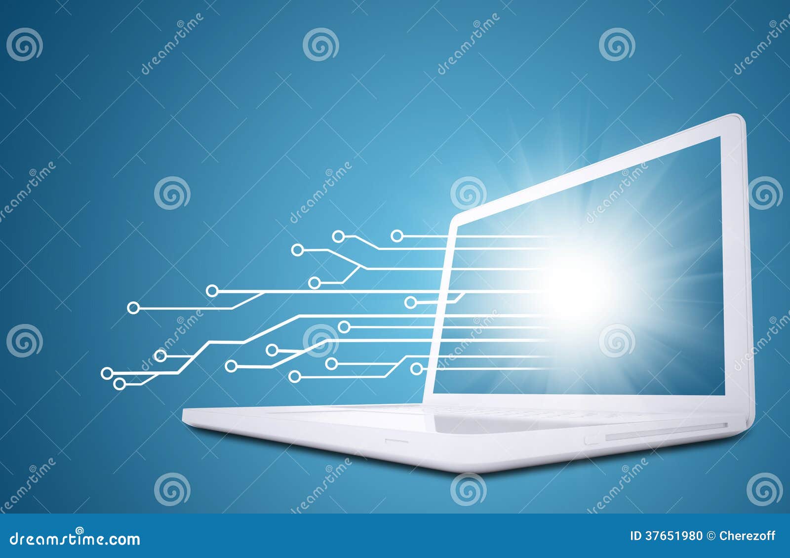 Line out of the laptop stock illustration. Illustration of connect ...