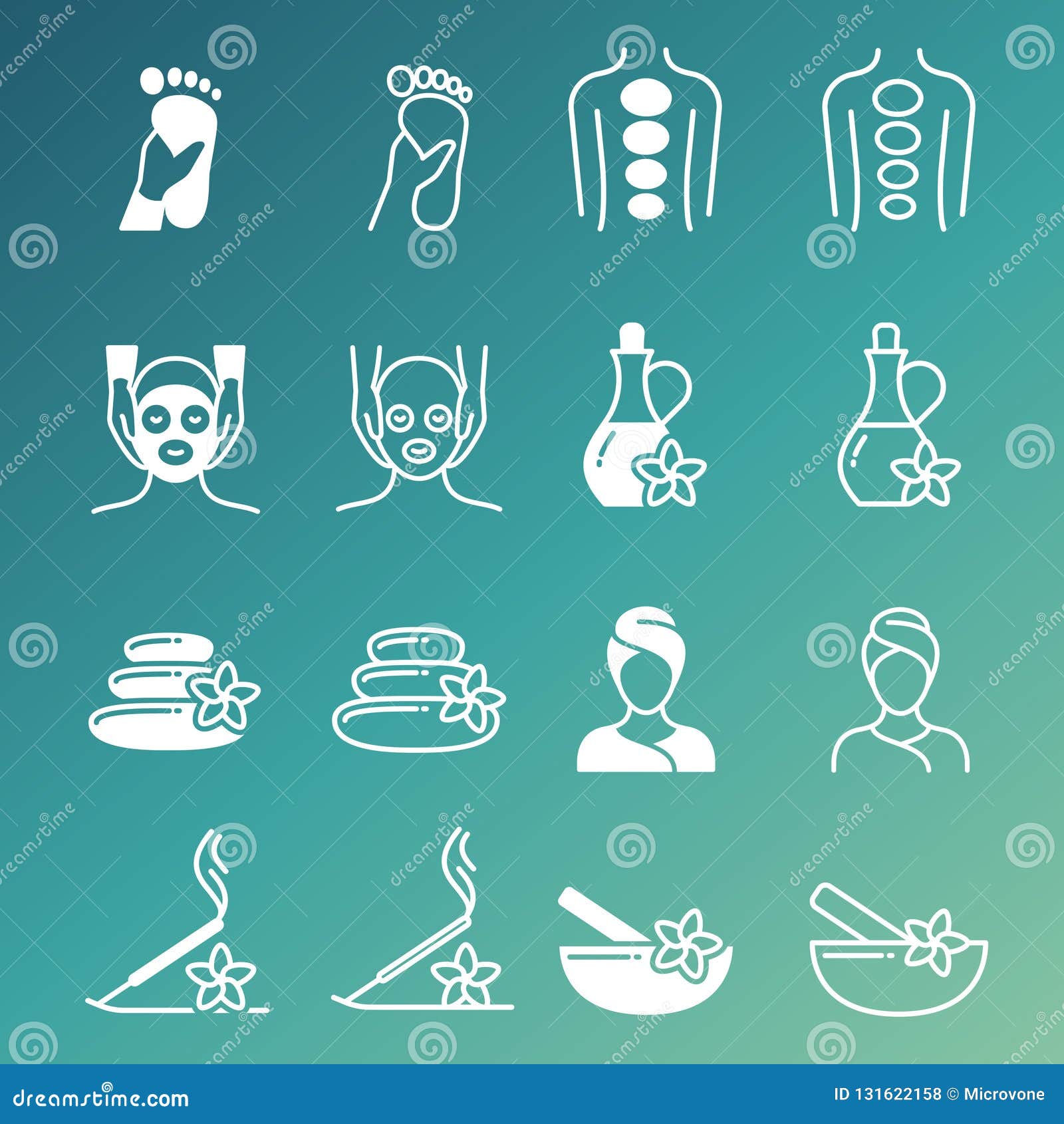 Line And Outline Massage And Relaxing Vector Icons Stock Vector Illustration Of Candle