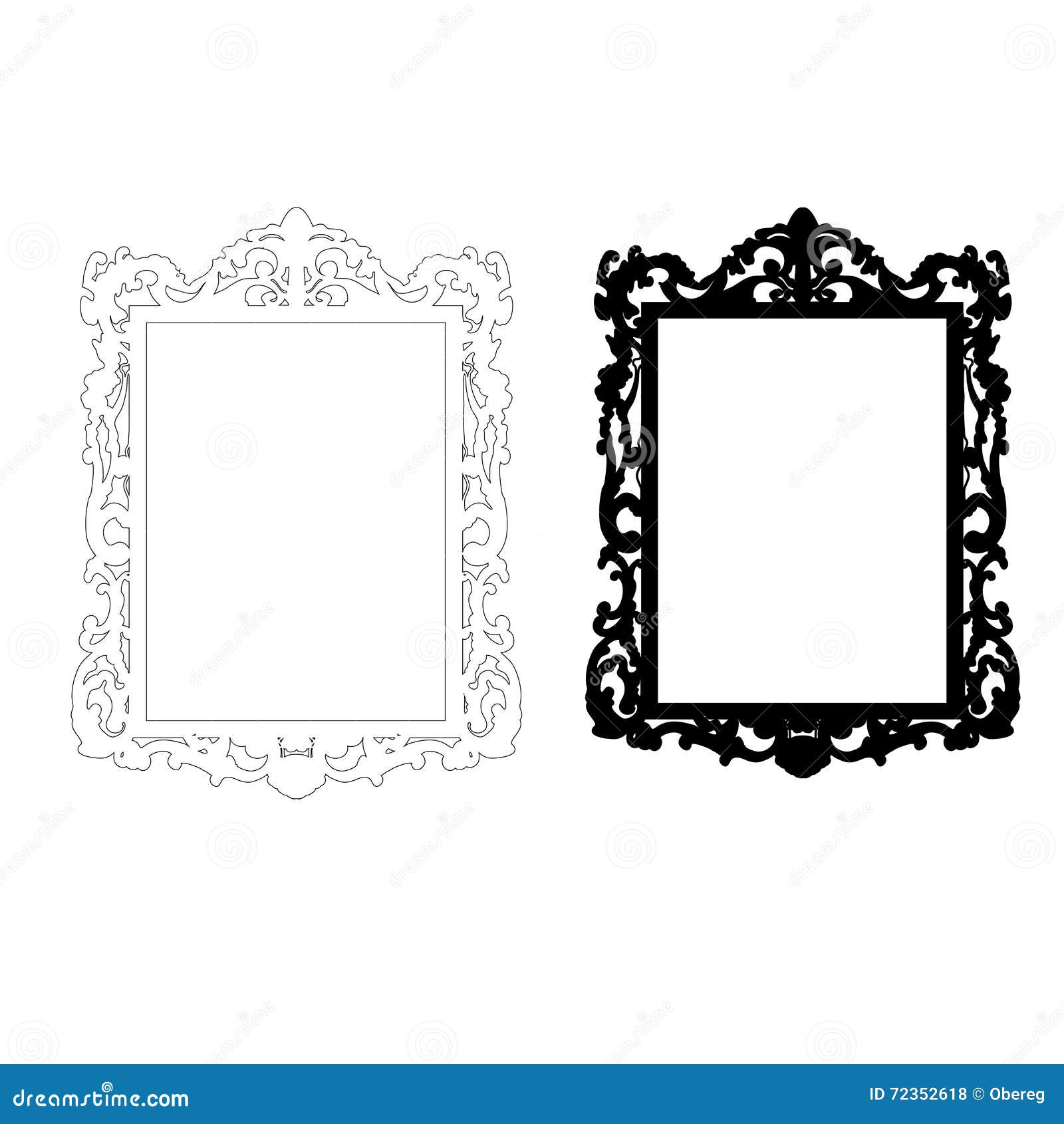 Line and Outline Vintage Frame Stock Illustration - Illustration of ...