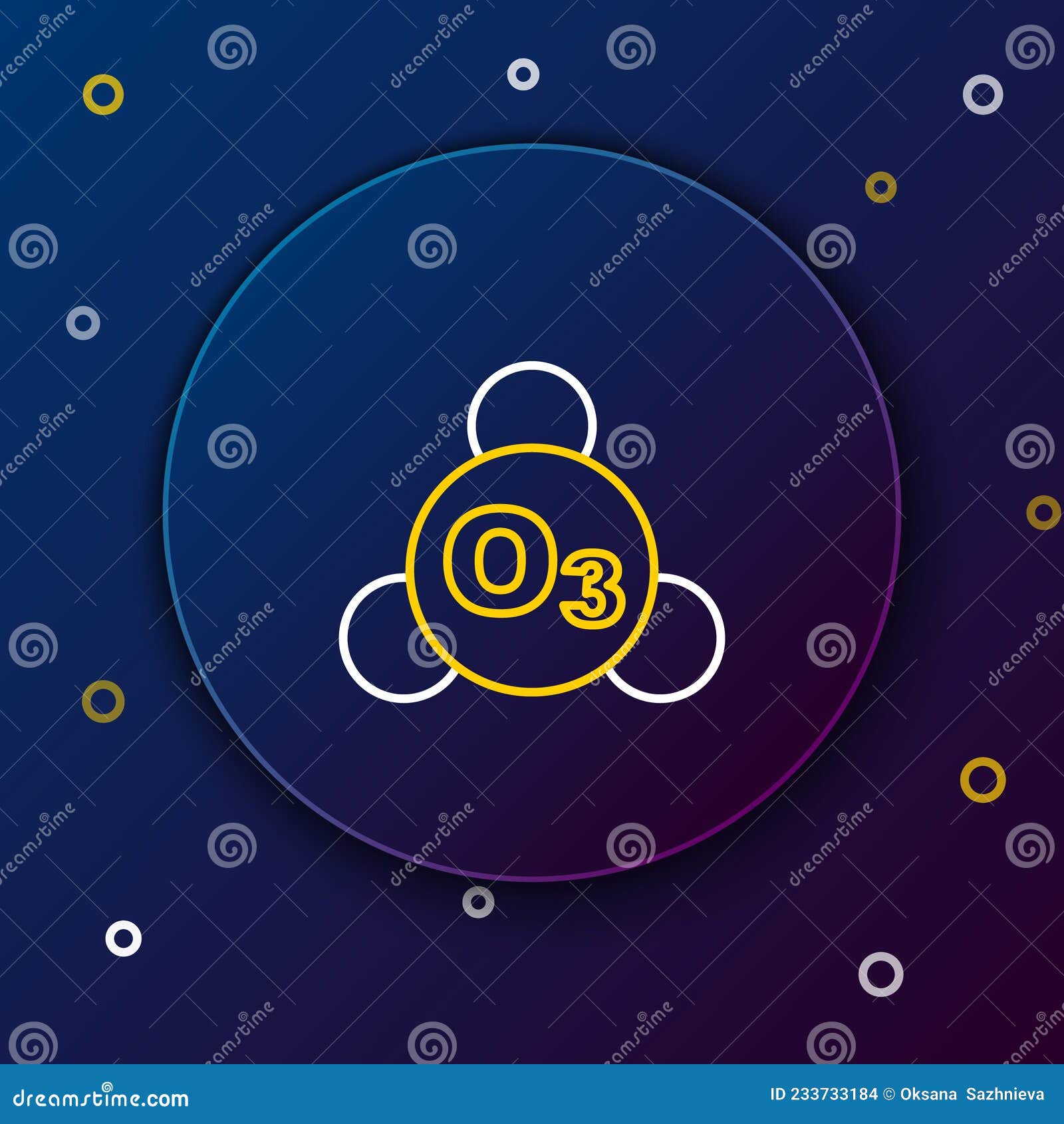 Ozone. Structural Chemical Formula And Molecule Model Of O3 Vector ...