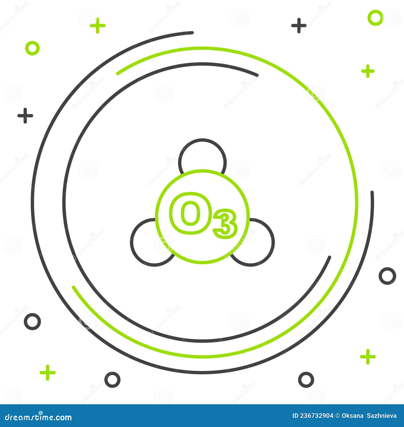 Line Ozone Molecule Icon Isolated on White Background. Ozone, O3 ...