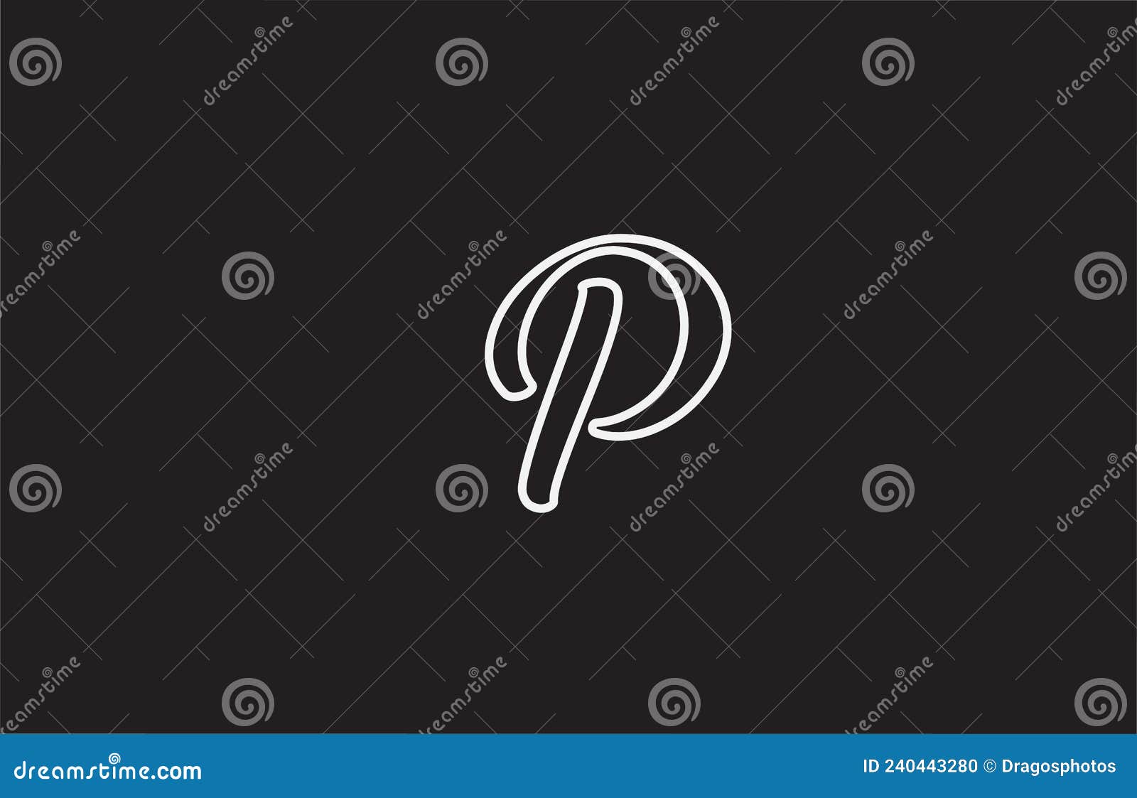 Line P Icon Logo Design with Handwritten Style. Creative Template for ...