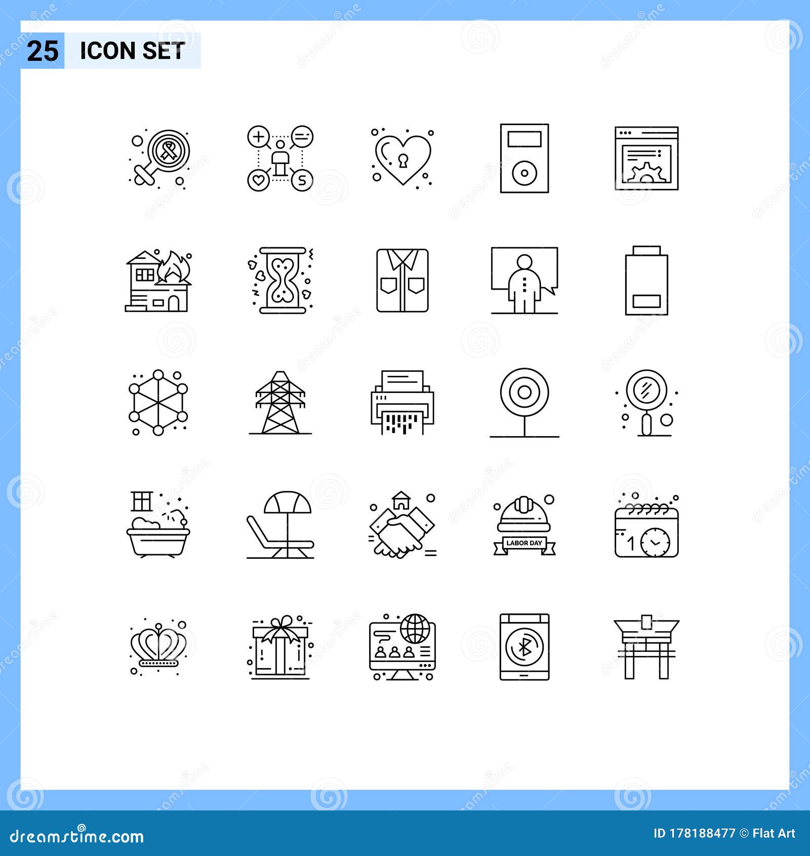 Line Pack of 25 Universal Symbols of Technology, Ipod, Setting ...