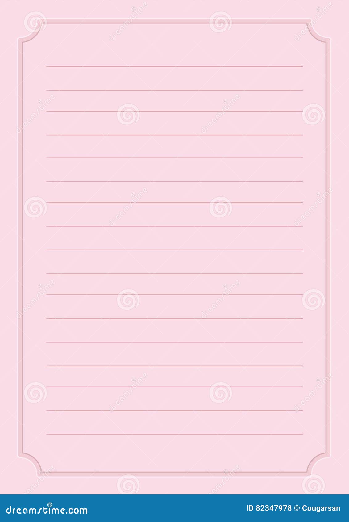 Line Paper Pink Background with Vintage Border Stock Illustration ...
