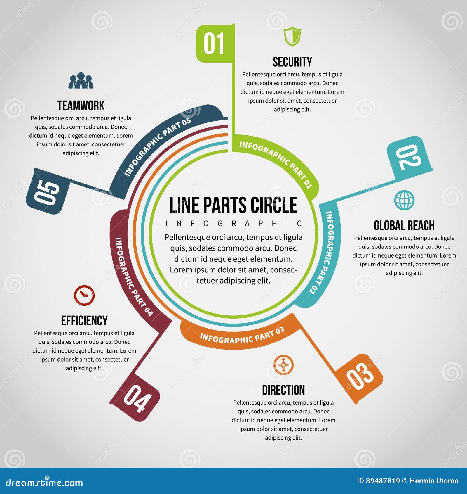 Line Parts Circle Infographic Stock Vector - Illustration of infograph ...