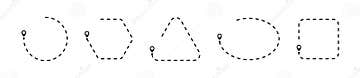 Line Path. Dotted Path. Line Routes Set. Linear Route. Dotted Pathway ...
