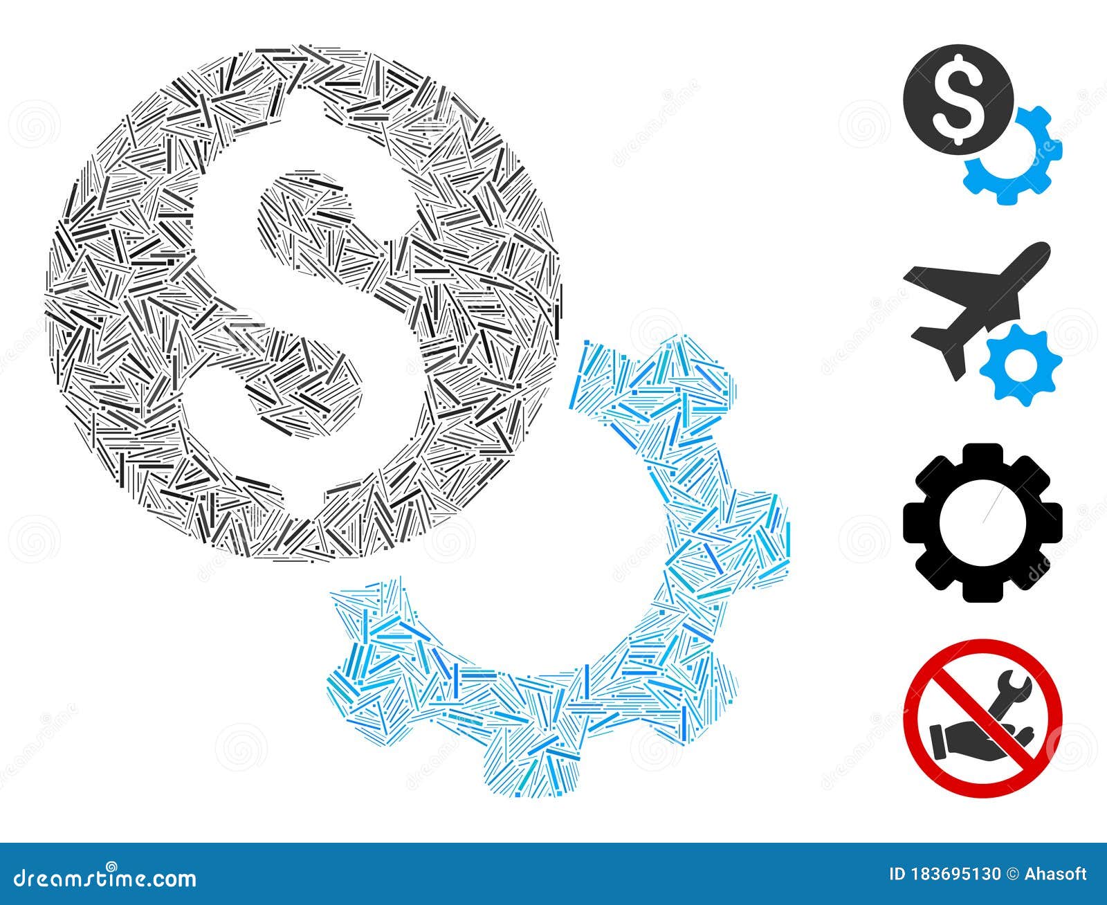 Line Payment Tools Icon Vector Collage Stock Illustration ...
