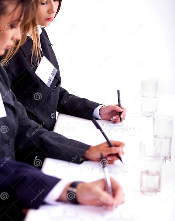 Line of People Taking Notes Stock Photo - Image of pointing, classroom ...