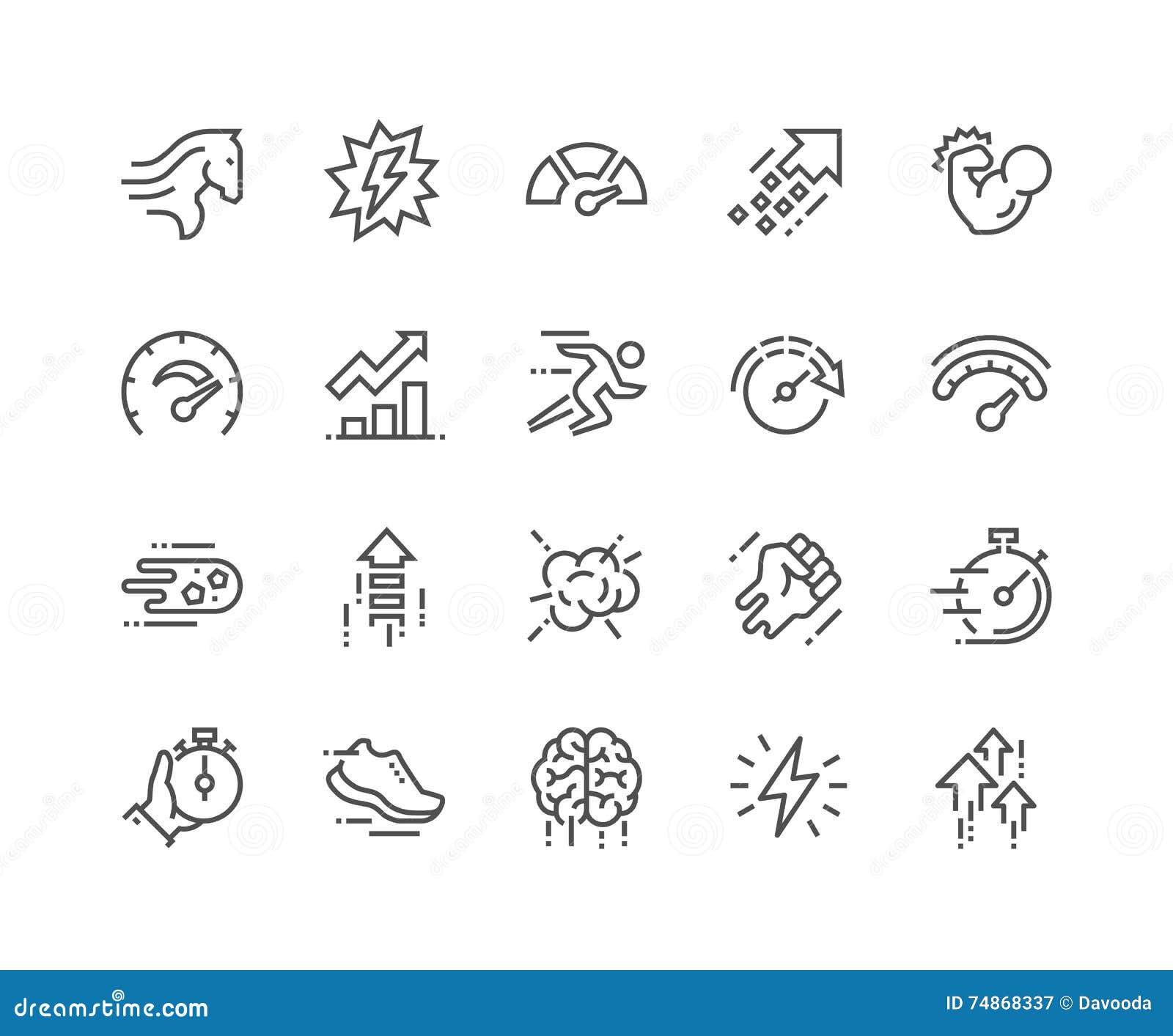 Line Performance Icons stock vector. Illustration of effects - 74868337