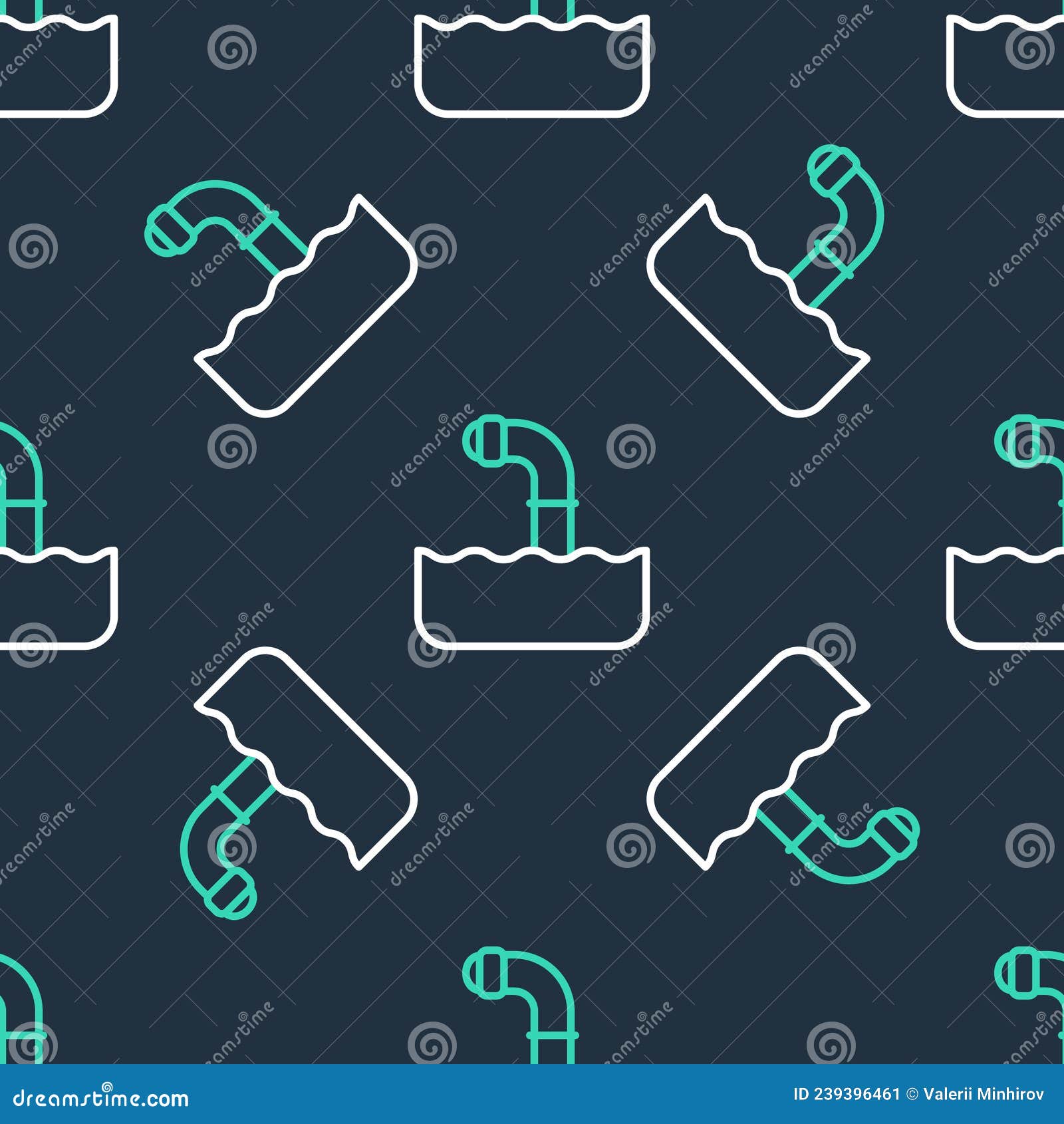 Line Periscope in the Waves Above the Water Icon Isolated Seamless ...