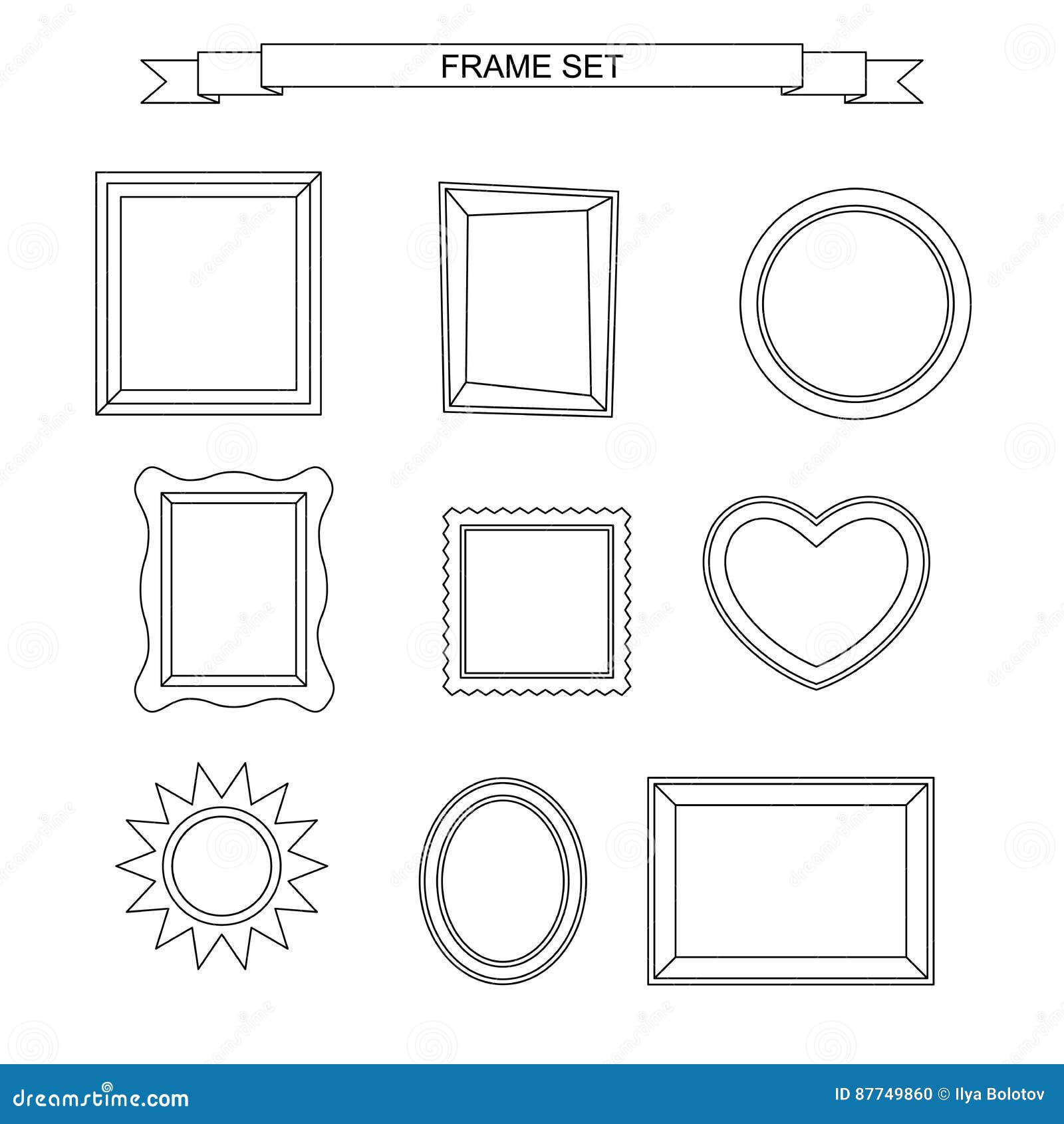 Line photo frames stock vector. Illustration of concept - 87749860