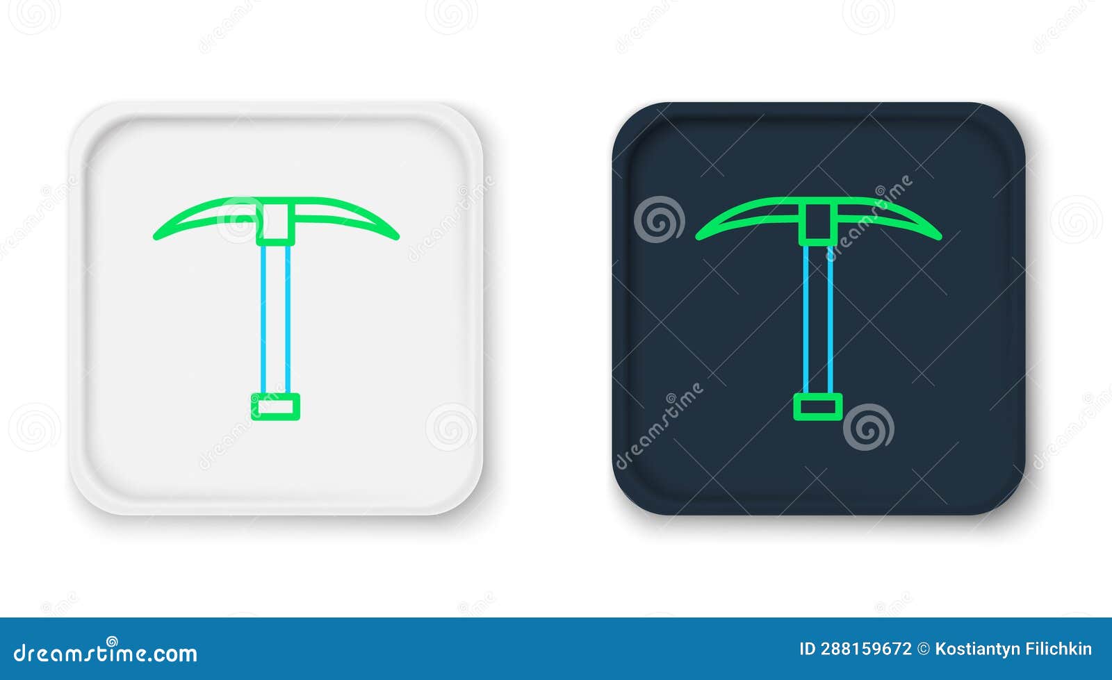 Line Pickaxe Icon Isolated on White Background. Colorful Outline ...