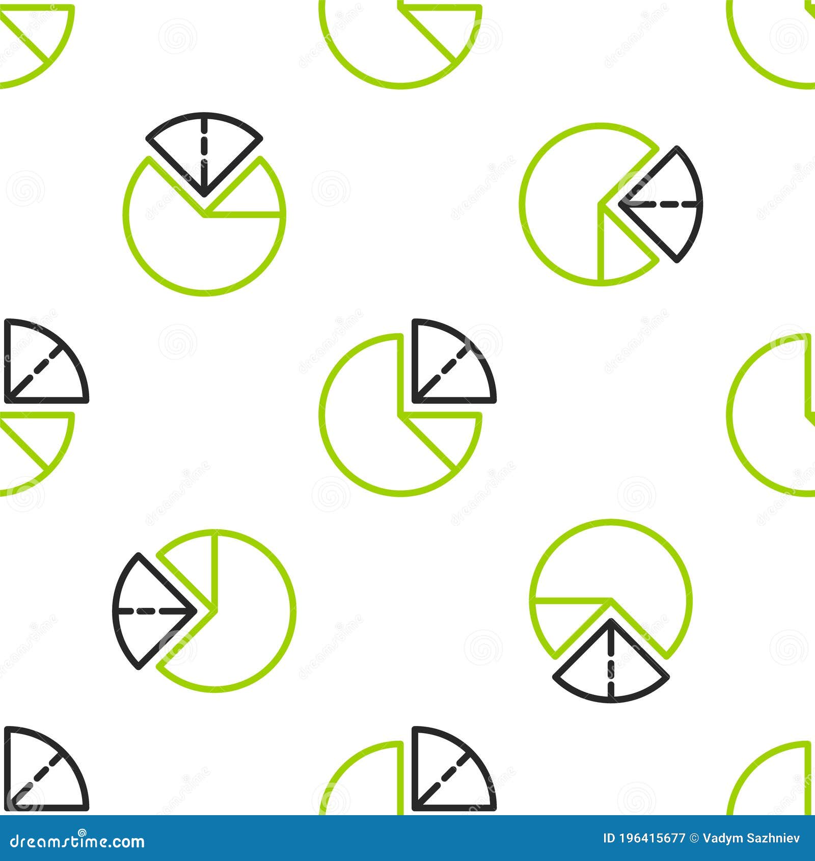 Line Pie Chart Infographic Icon Isolated Seamless Pattern on White ...