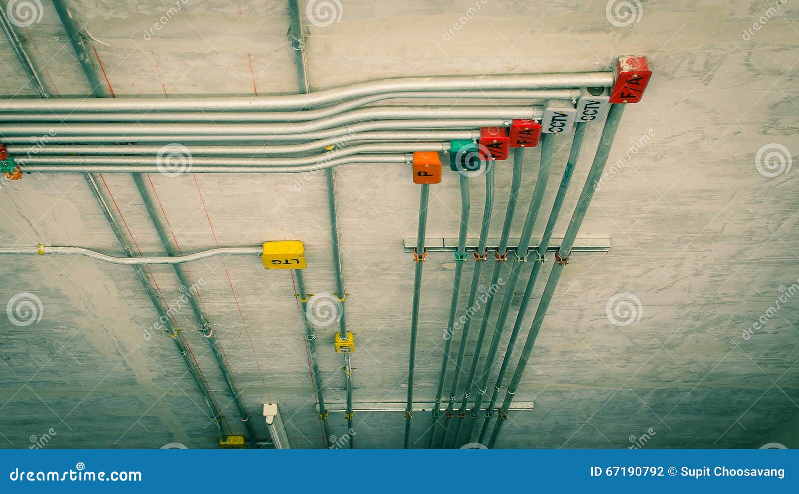 Line Pipe for Safety Wire Overhead Stock Photo - Image of pipe, line ...