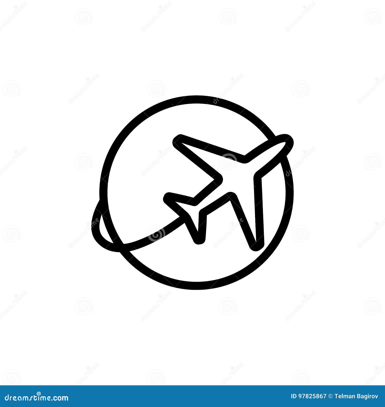 Line Plane Shipping Icon On White Background Stock Image ...