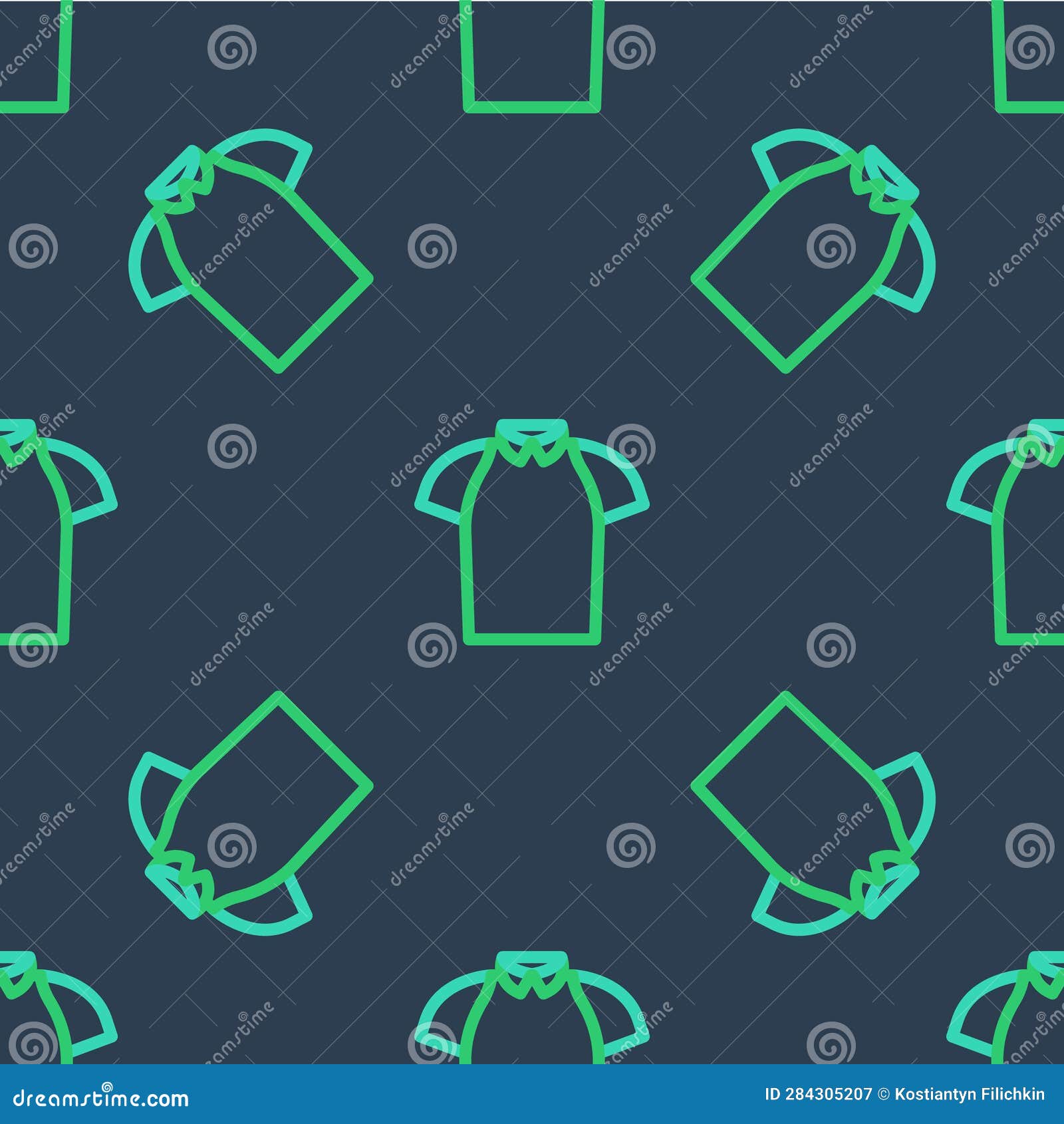 Line Polo Shirt Icon Isolated Seamless Pattern on Blue Background ...
