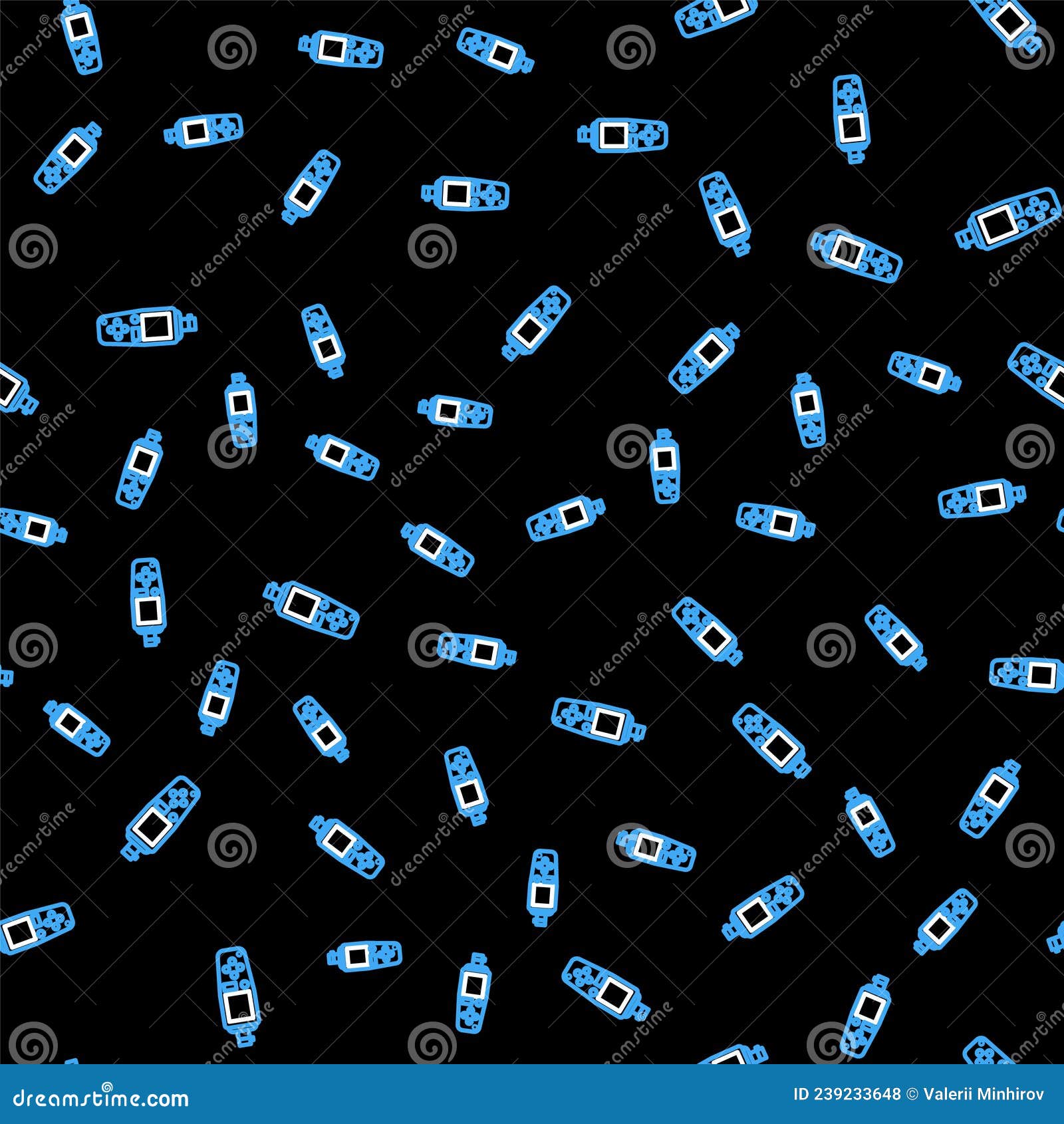 Line Portable Sensor Icon Isolated Seamless Pattern on Black Background ...