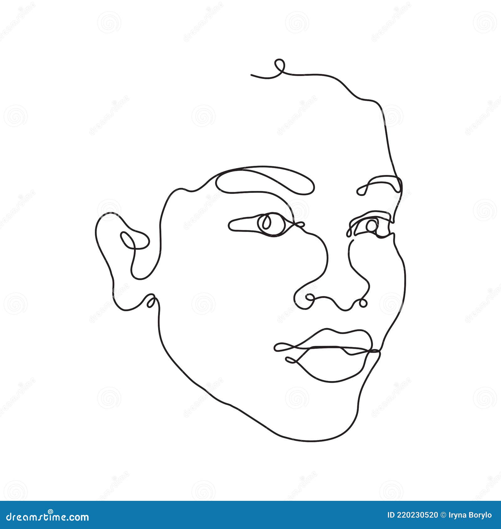 Line Portrait. One Line Woman Face. Face Line Art Stock Vector ...
