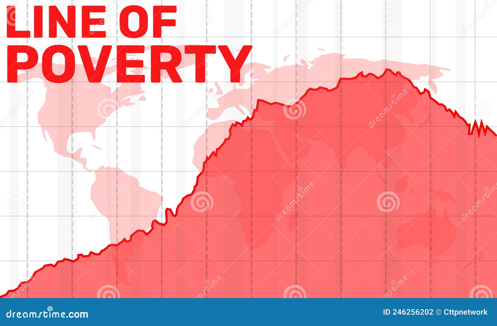Line Of Poverty Concept Graph Background. Poverty And Increasing ...