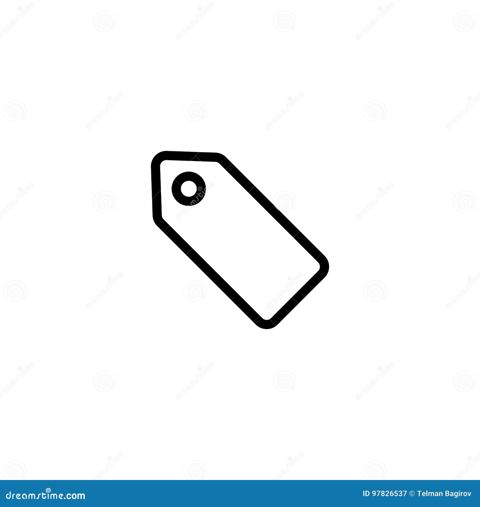 Line Price Tag Icon on White Background Stock Illustration ...