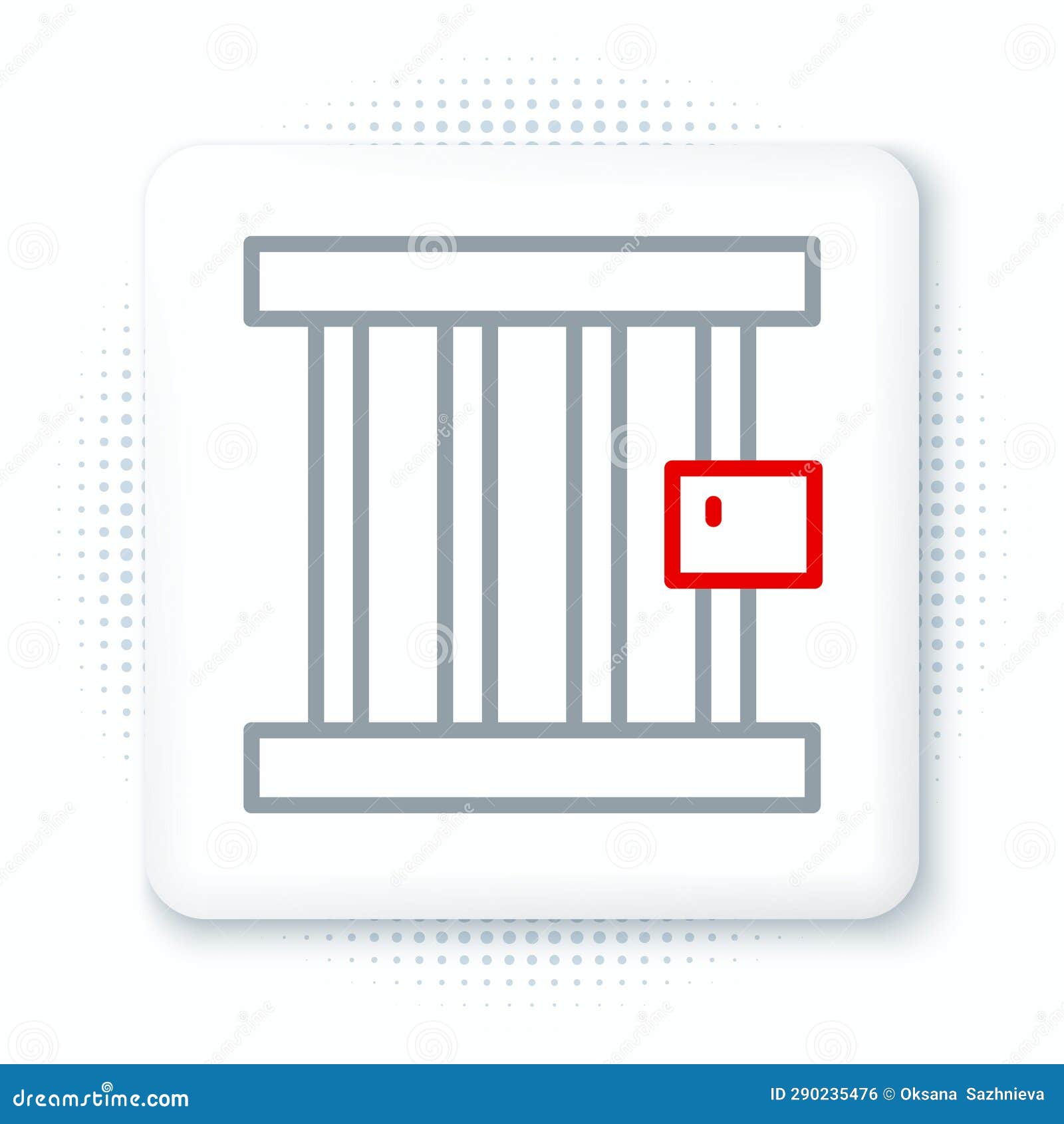 Line Prison Window Icon Isolated on White Background. Colorful Outline ...