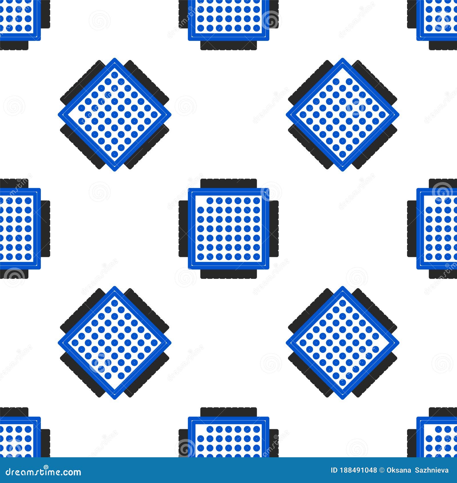 Line Processor Icon Isolated Seamless Pattern On White Background Cpu Central Processing Unit