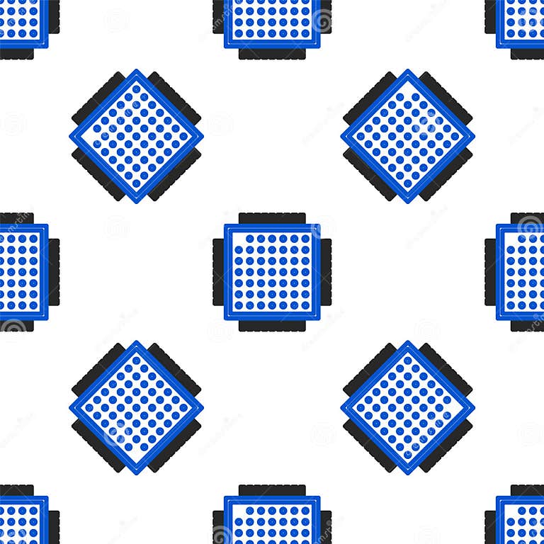 Line Processor Icon Isolated Seamless Pattern on White Background. CPU ...