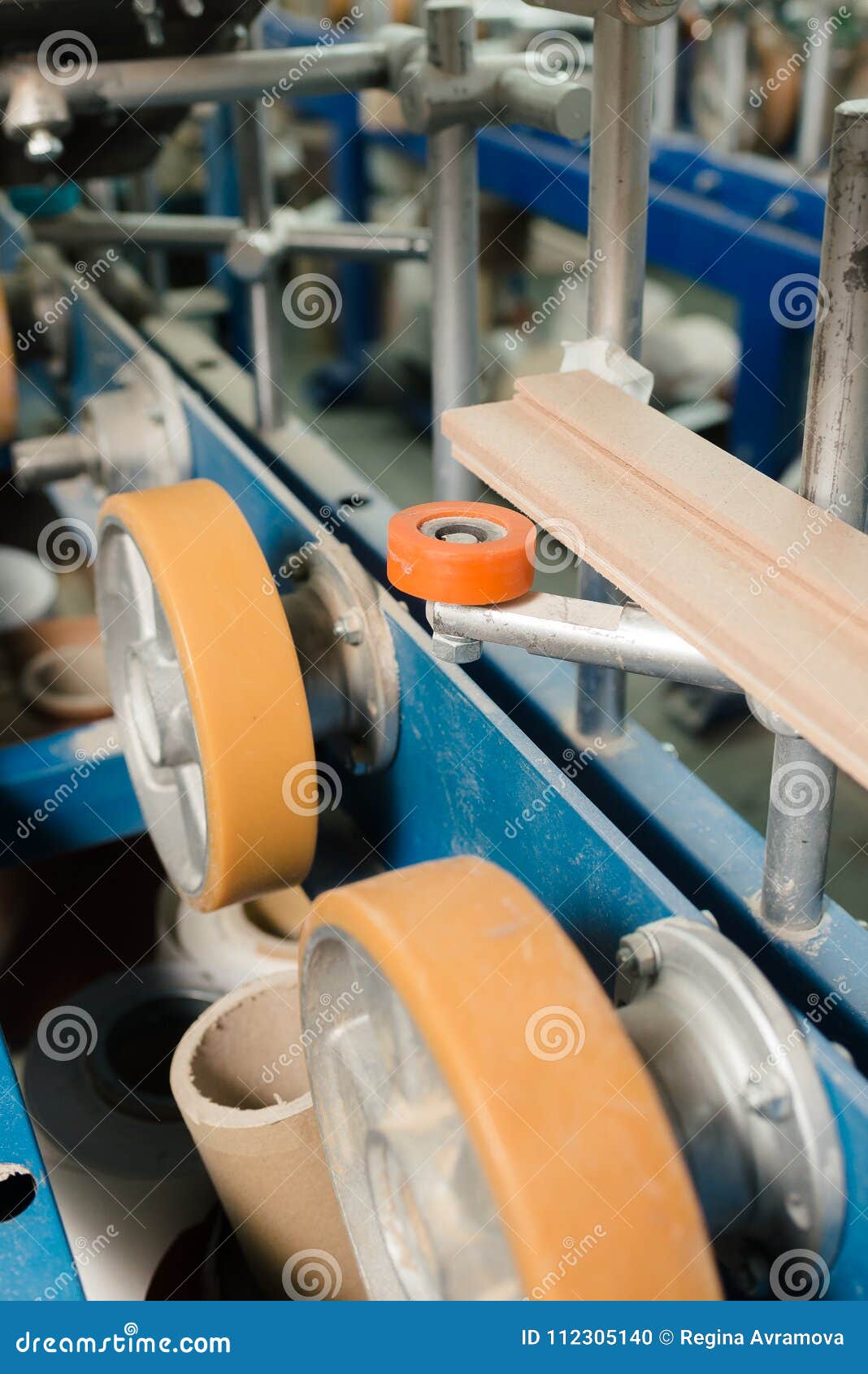 Line for the Production of Doors Stock Photo - Image of veneer ...