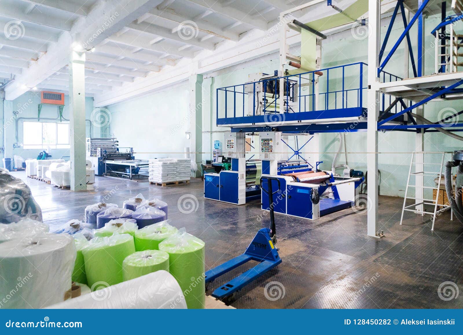 Line for the Production of Polyethylene or Polypropylene Bags Stock ...