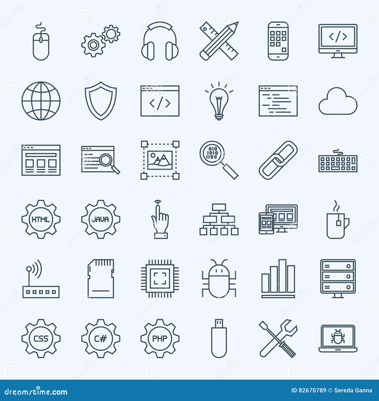 Line Programming Language Syntax Icon Isolated On White Background Syntax Programming File